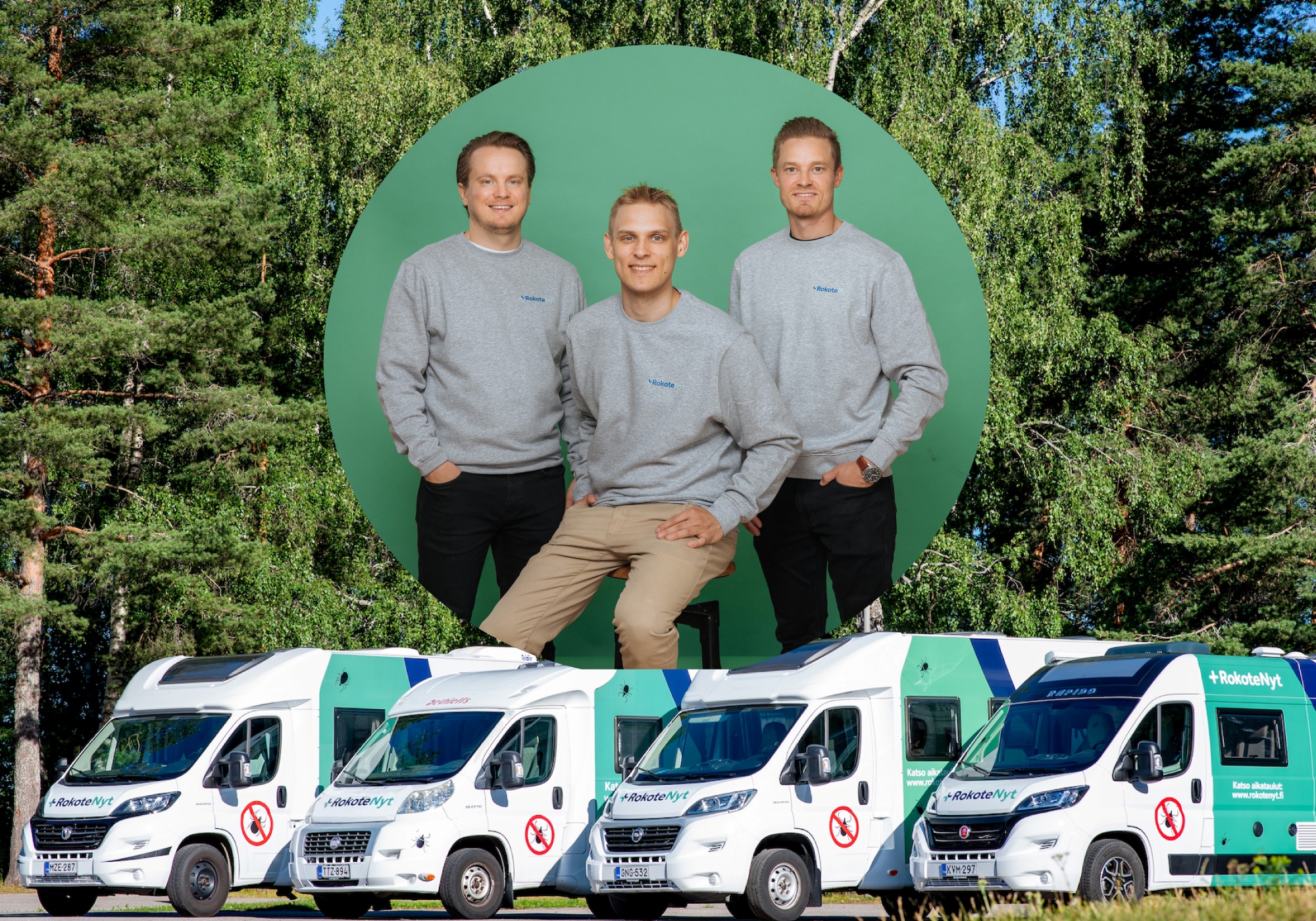 RokoteNyt Oy:n yrittäjät Nicolas Wuolle, Otto Silventola ja Aleksi ...