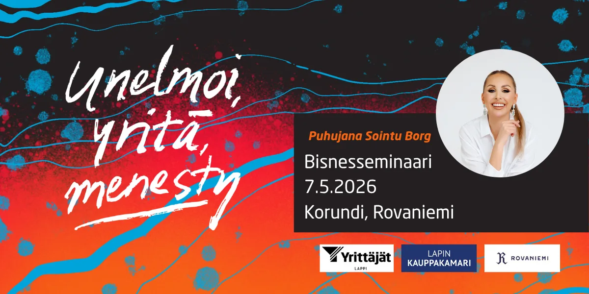 Unelmoi, yritä, menesty -bisnesseminaari 2026 - Yrittajat.fi