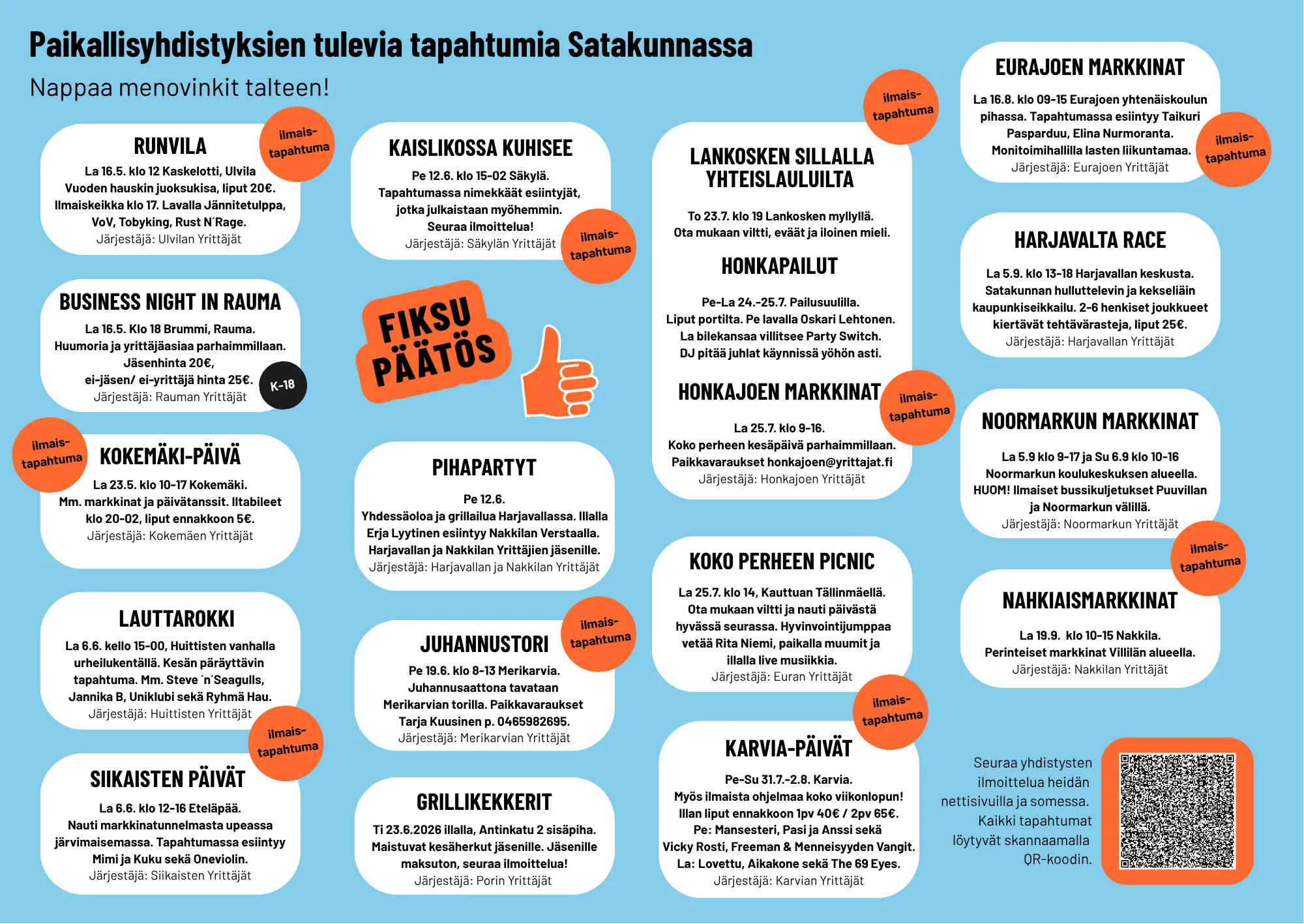 Kierrä kesällä ympäri Satakuntaa ja viihdy! - Yrittajat.fi